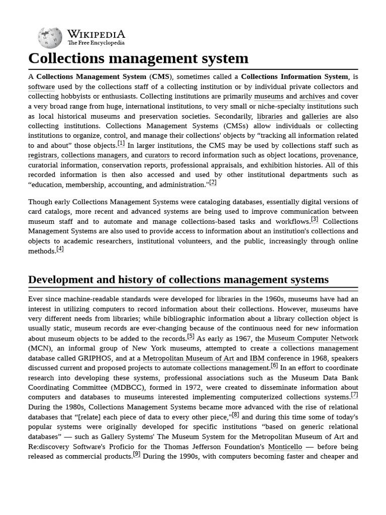 Collections Management System | PDF