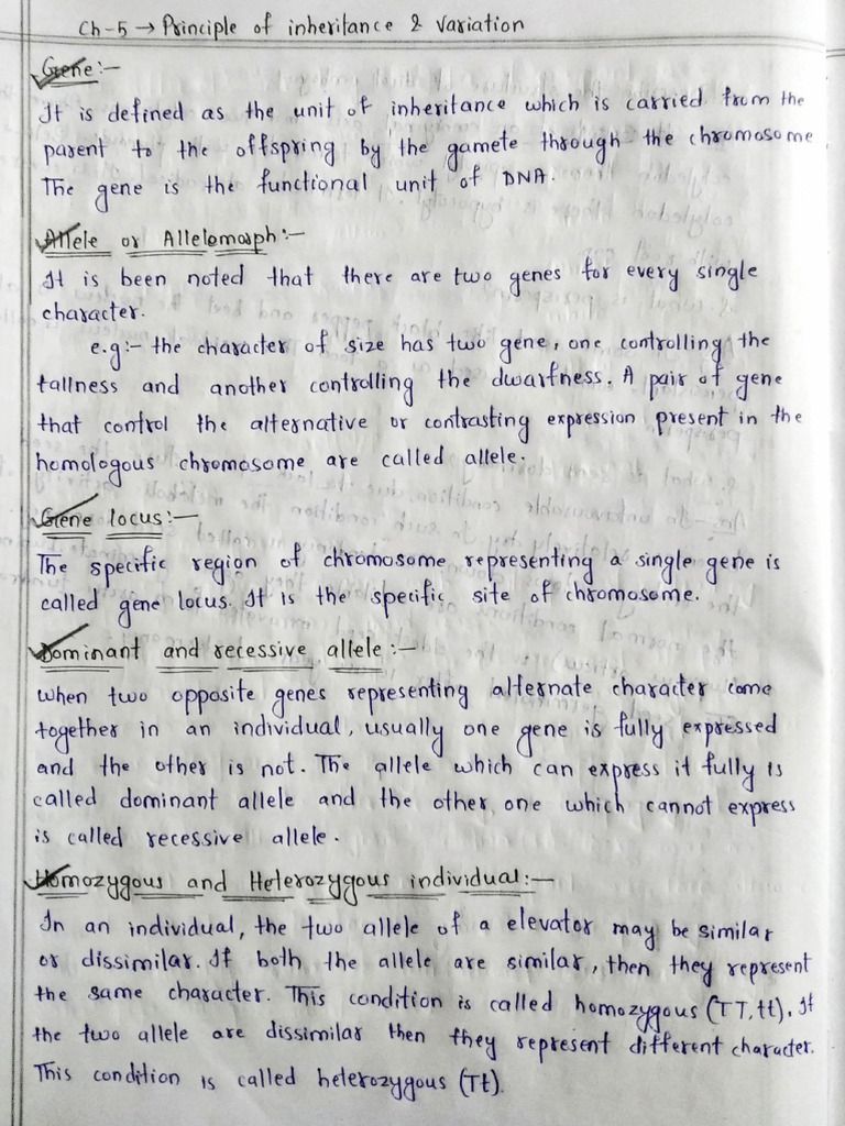 Principle of Inheritance and Variation | PDF