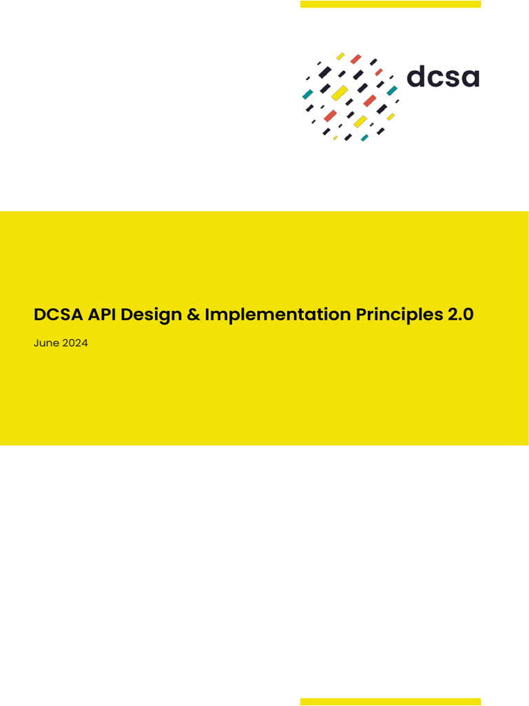 Zo FHR5LeNNTxB-g DCSA API Design and Implementation Principles 2.0 | PDF