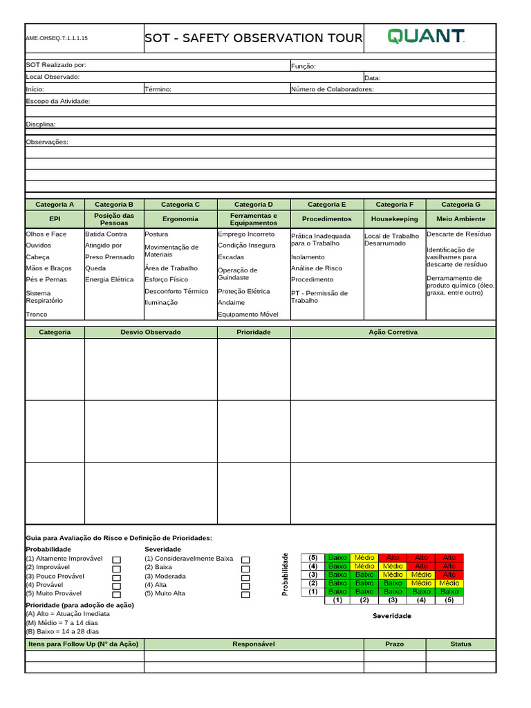 AME OHSEQ T 1.1.1.15 SOT Safety Observation Tour | PDF