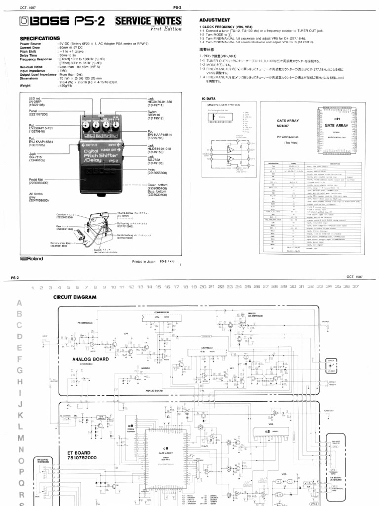 Boss PS-2 Service Notes | PDF