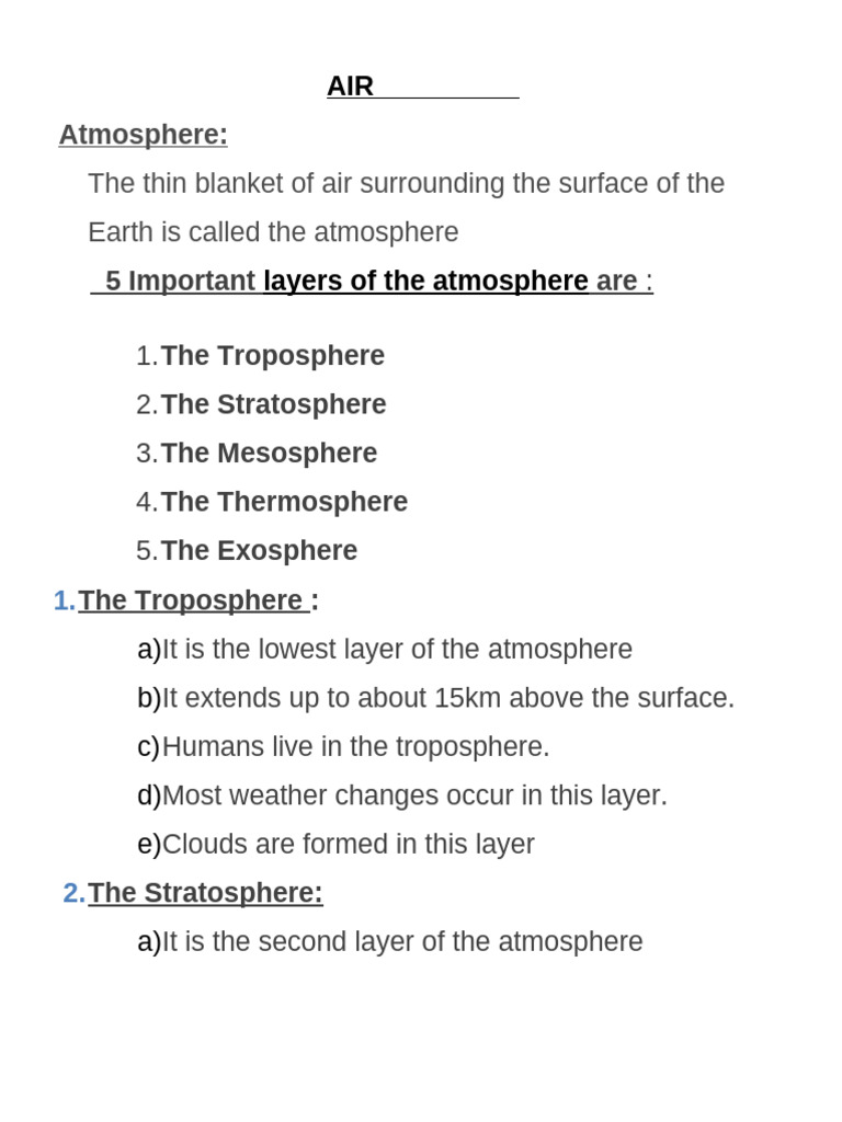 The Thin Blanket of Air Surrounding The Surface of The Earth Is Called ...