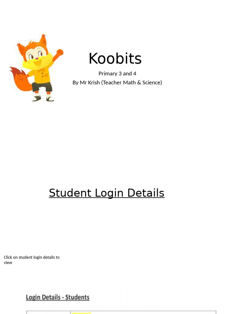 P4 MATH Koobits Login | PDF