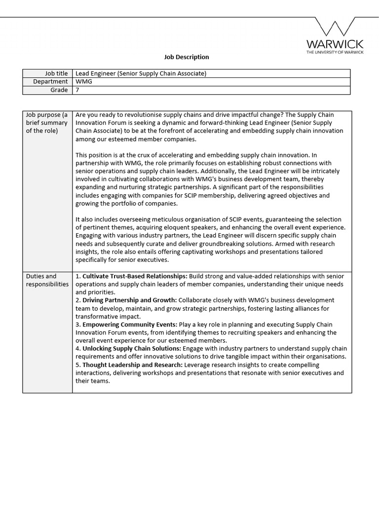JD Lead Engineer (109590) | PDF