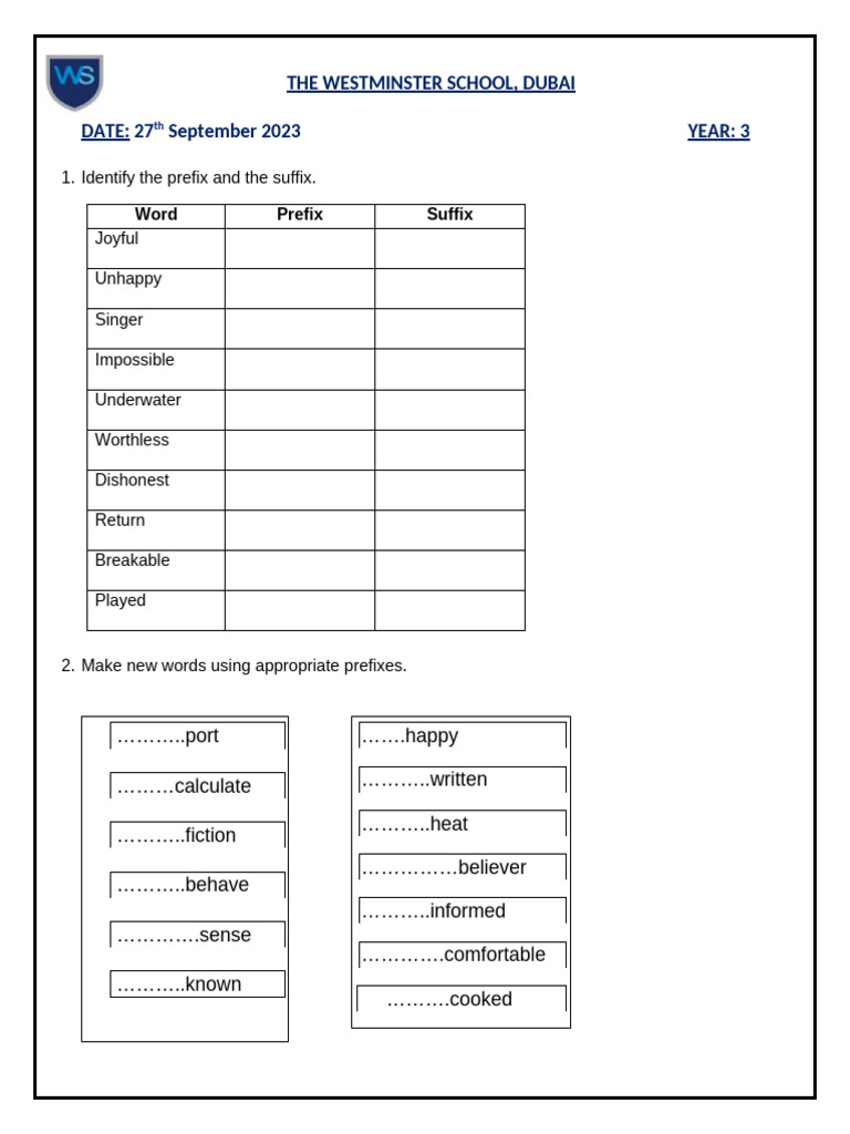 SPaG Worksheet - 2 | PDF