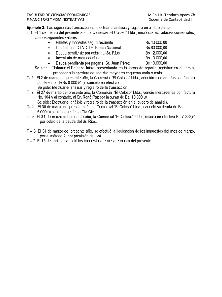 Pract. de Aula 2 Tema 7 Liquid. de Imptos. Libro Diario | PDF