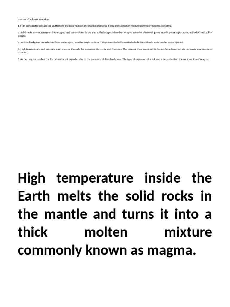 Process of Volcanic Eruption | PDF