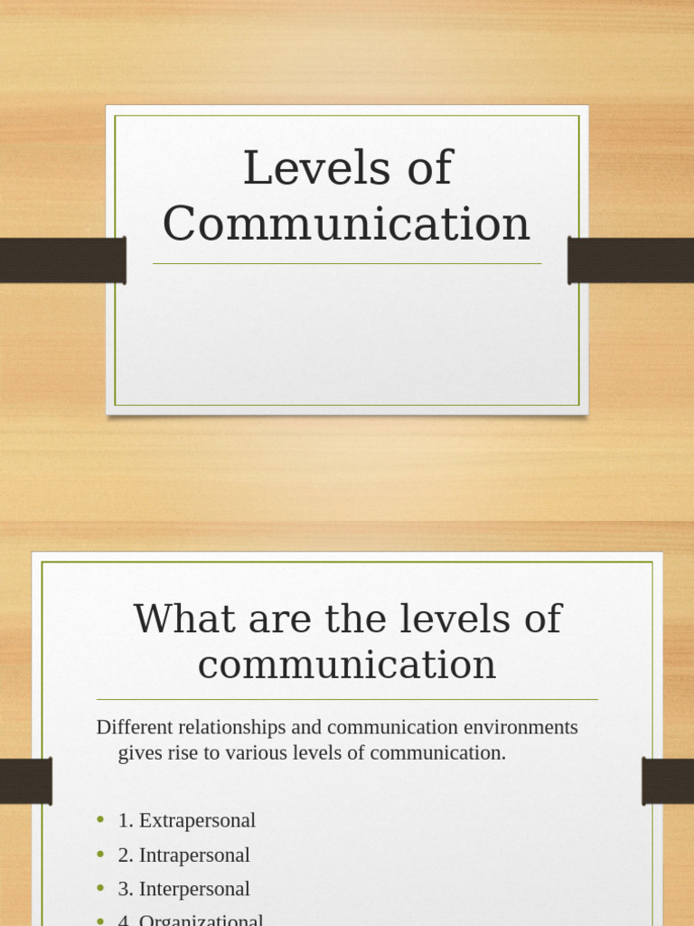 Levels of Communication | PDF