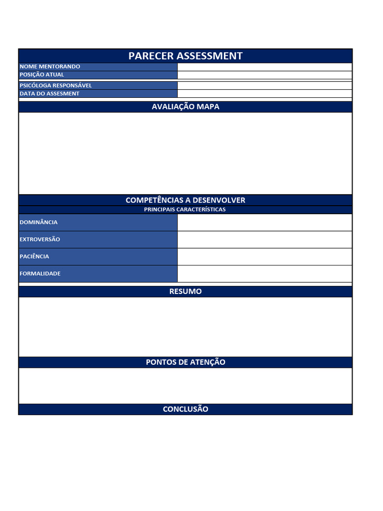 Parecer Assessment (Geral) | PDF