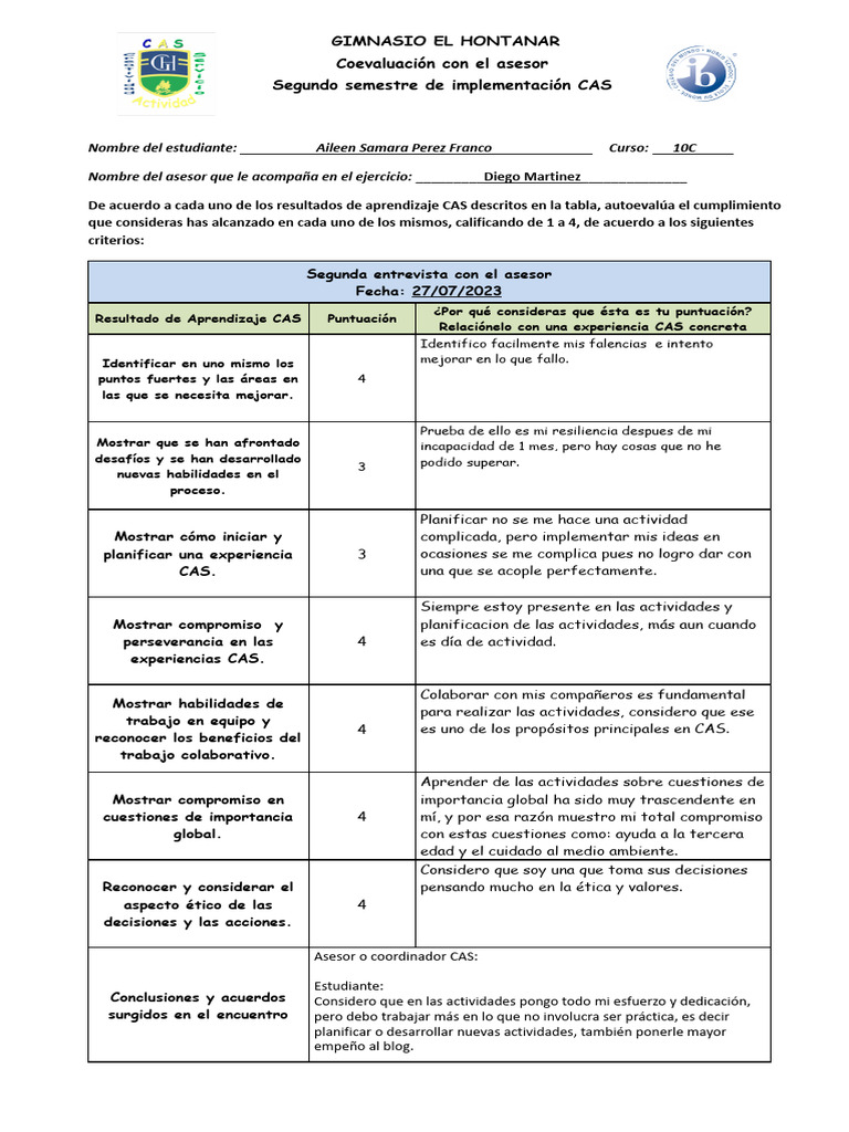 Segunda Entrevista Con El Asesor 2023 | PDF | Creatividad | Crecimiento personal y profesional