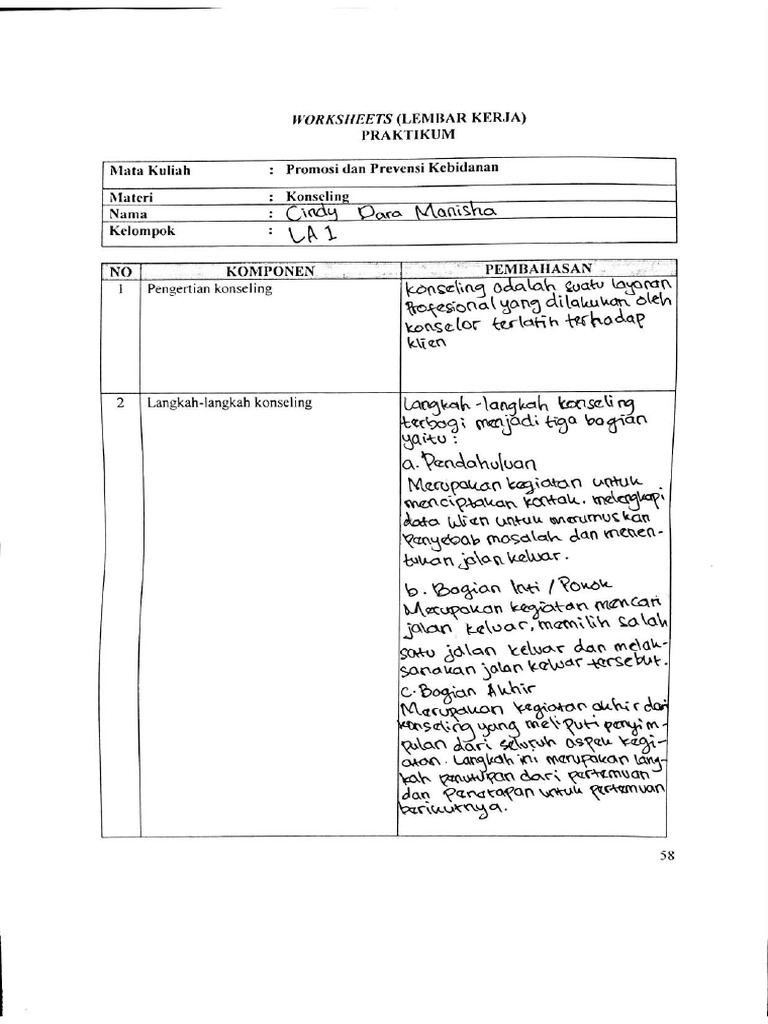 Worksheet Konseling_compressed | PDF