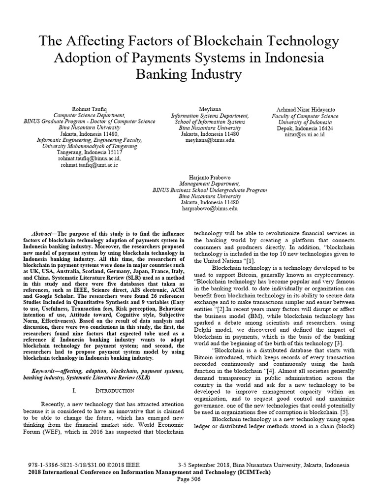 The Affecting Factors of Blockchain Technology | PDF