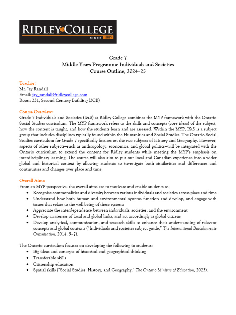 Grade-7-MYP-I-S-Course-Outline-2024-25 | PDF