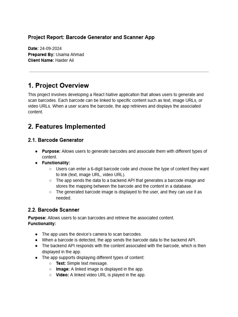 Barcode Scanner and Reader Final Report | PDF