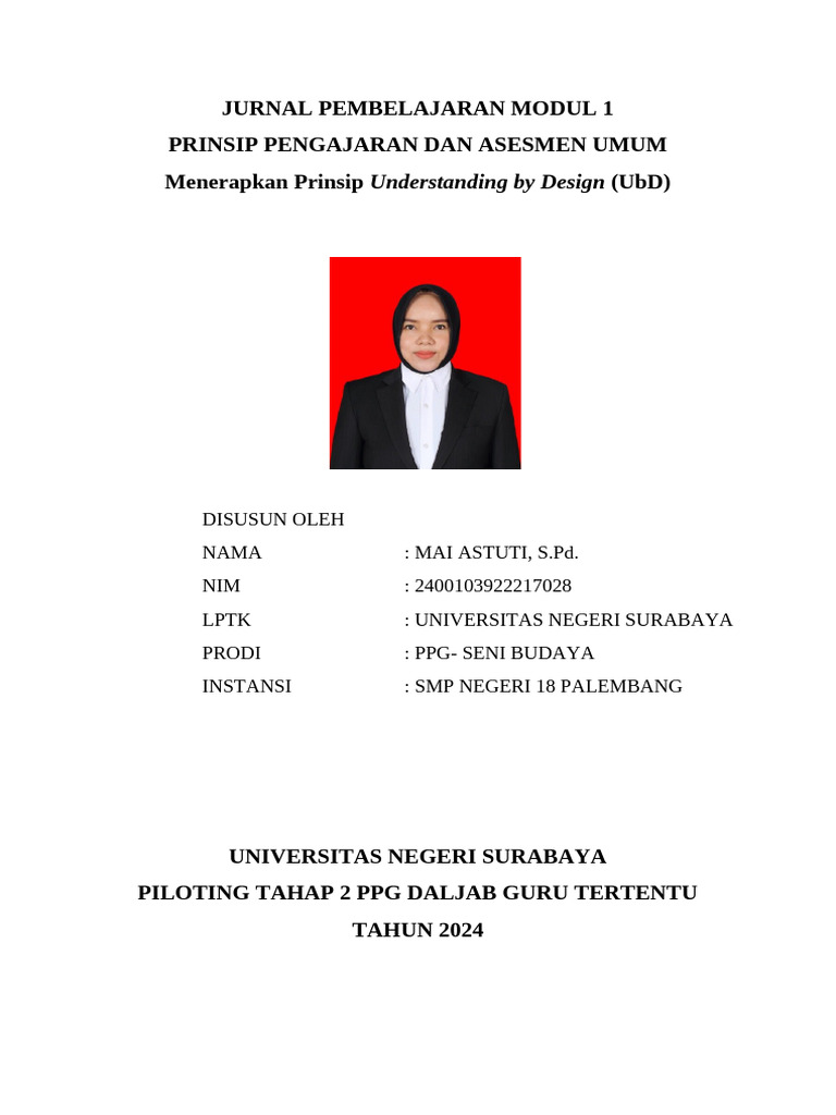 Jurnal Pembelajaran Modul 1- Prinsip Pengajaran Dan Asesmen Umum-pembelajaran Prinsip ...