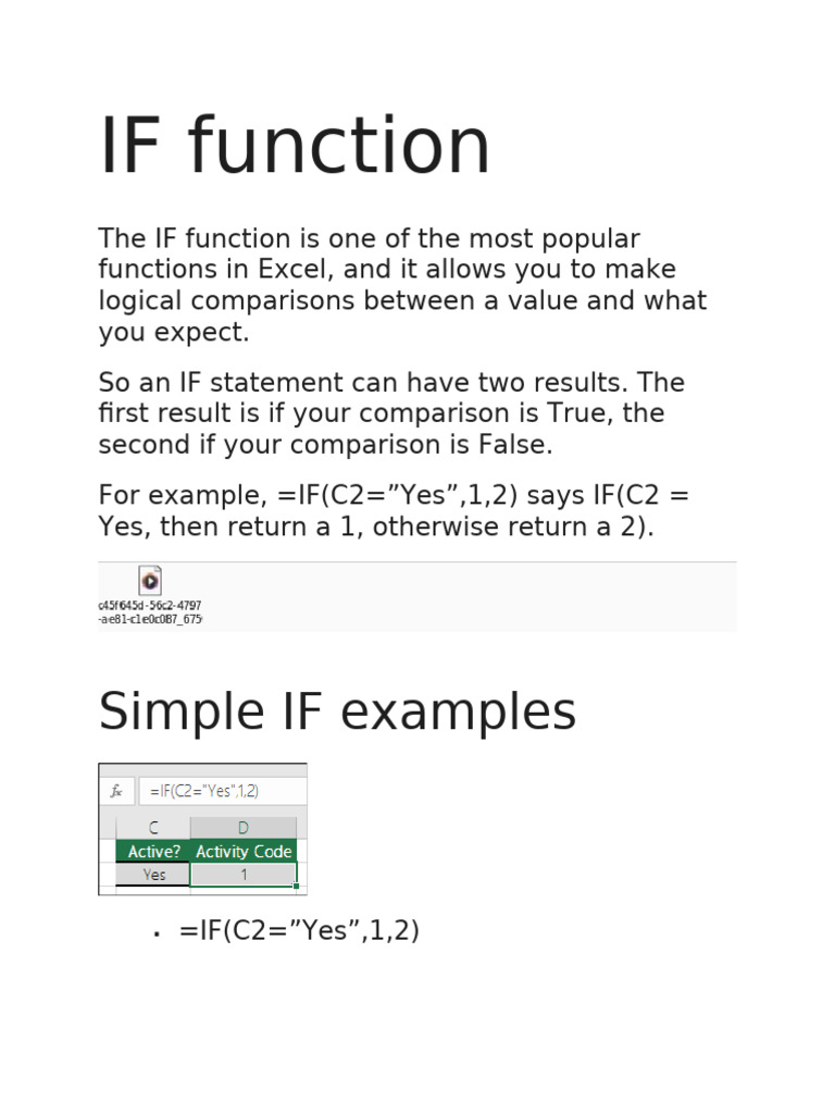 IF Function | PDF