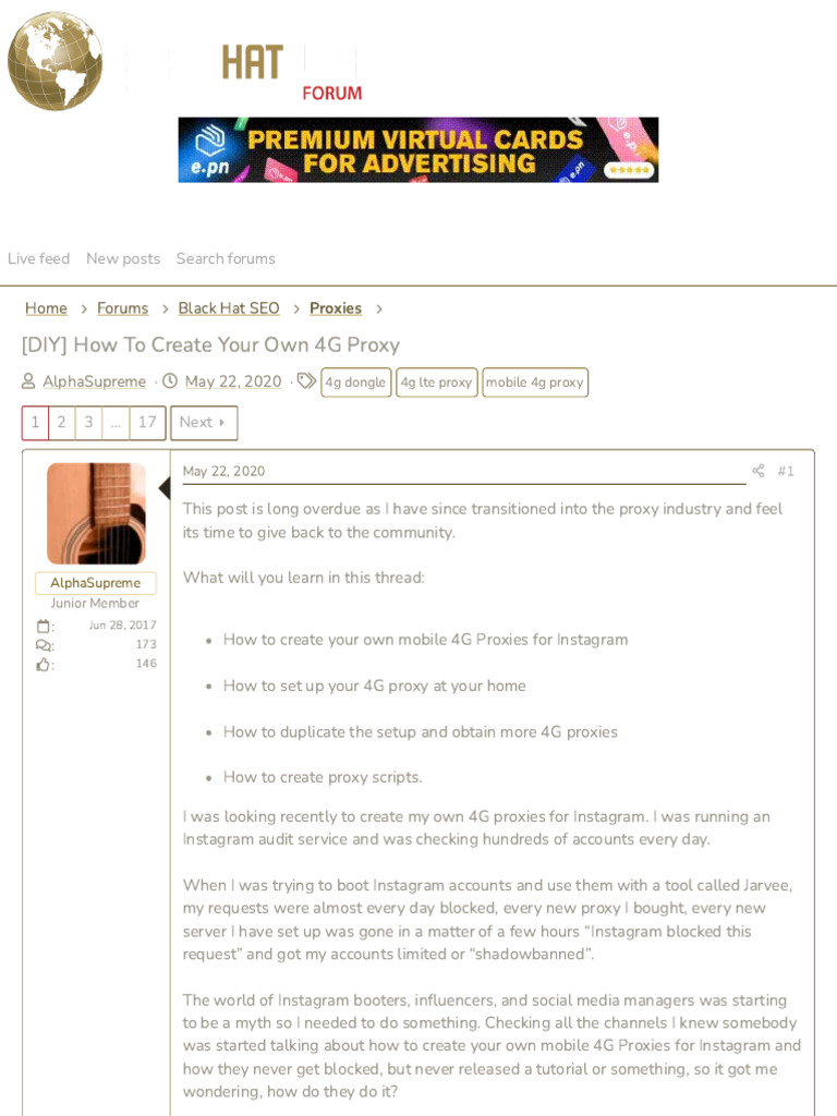 (DIY) How To Create Your Own 4G Proxy - BlackHatWorld | PDF