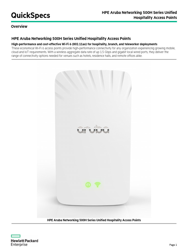 Hpe Aruba 500h mnt1 Wall Mount Data Sheet 1 | PDF