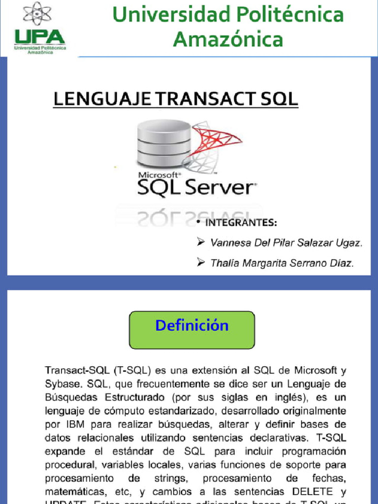 Lenguaje Transact SQL 63692768 63692768 | PDF