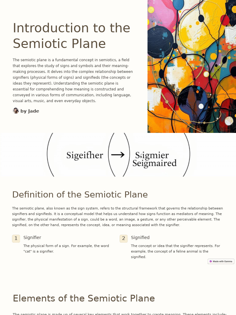 Introduction To The Semiotic Plane | PDF