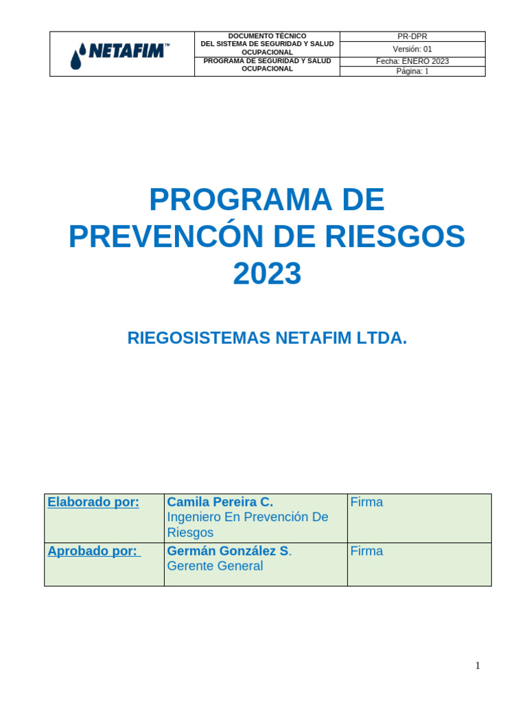 Programa Anual de Prevencion 2023 Md1 | PDF