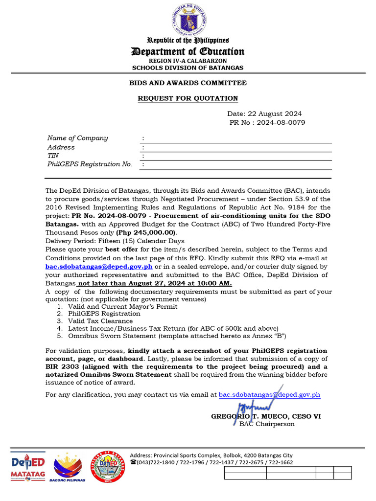 RFQ Acu | PDF