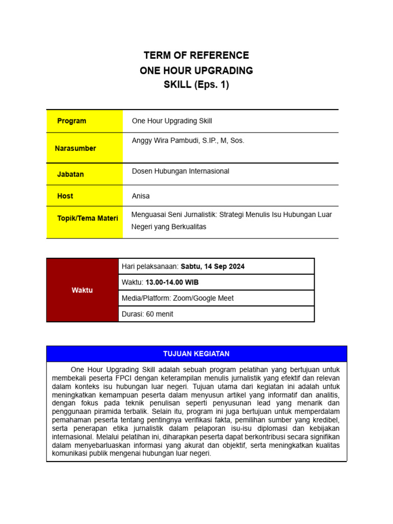 TOR One Hour Upgrading Skill | PDF