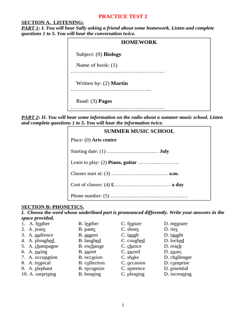 Practice Test 2 | PDF