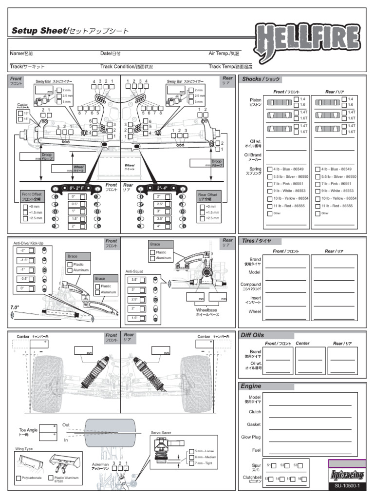 Setup Sheet Hellfire Editable | PDF | Automotive Technologies | Car ...