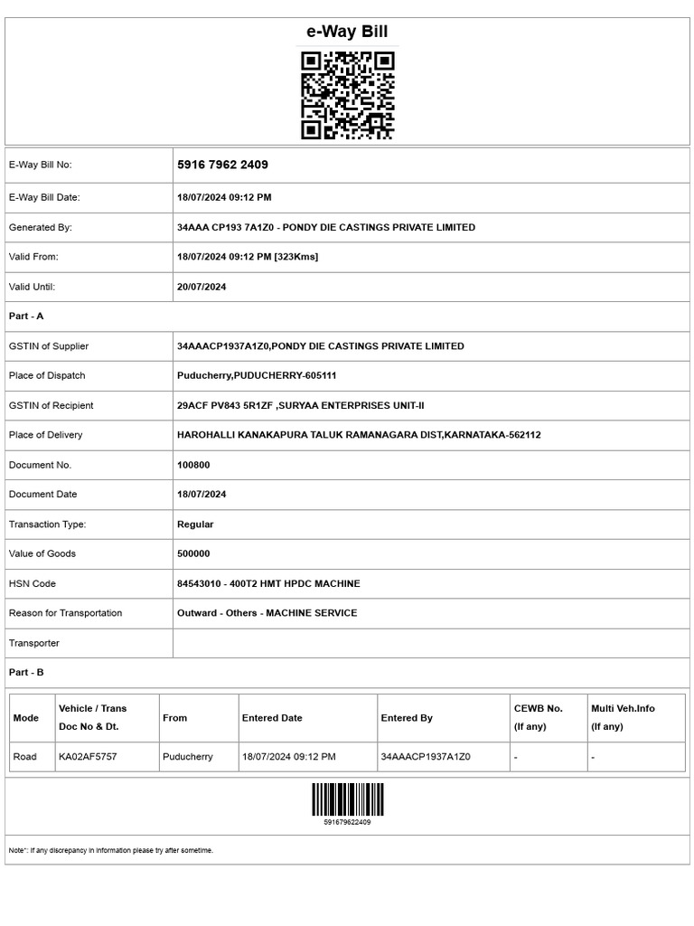 E-Way Bill System | PDF