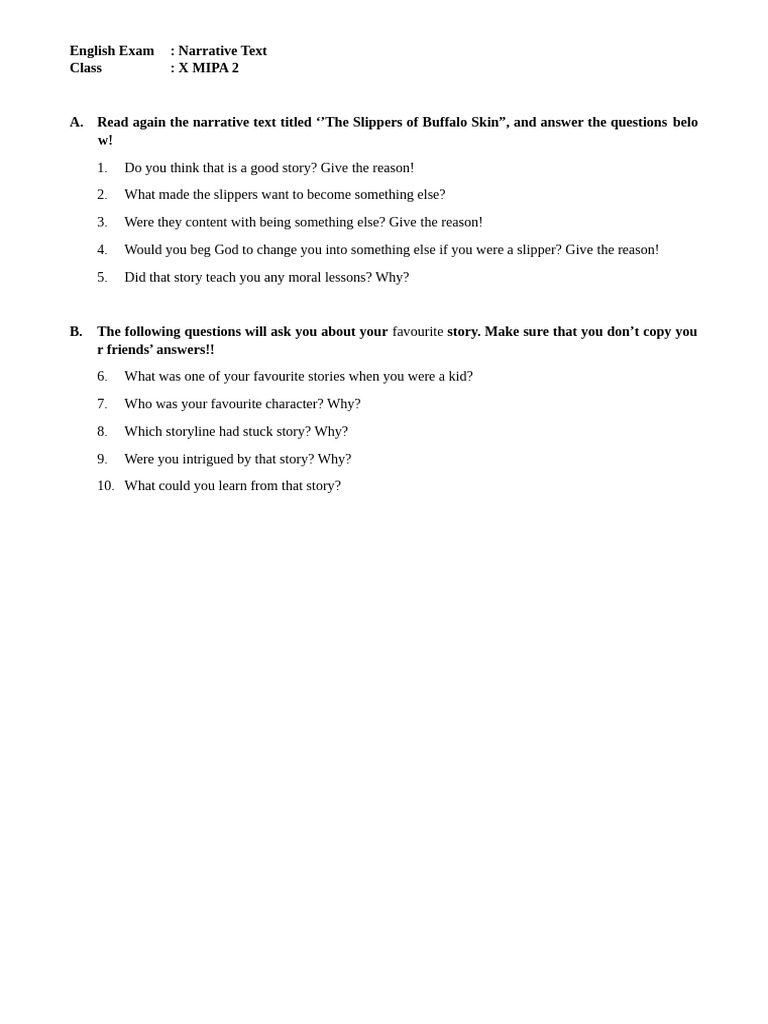 Narrative Exam | PDF