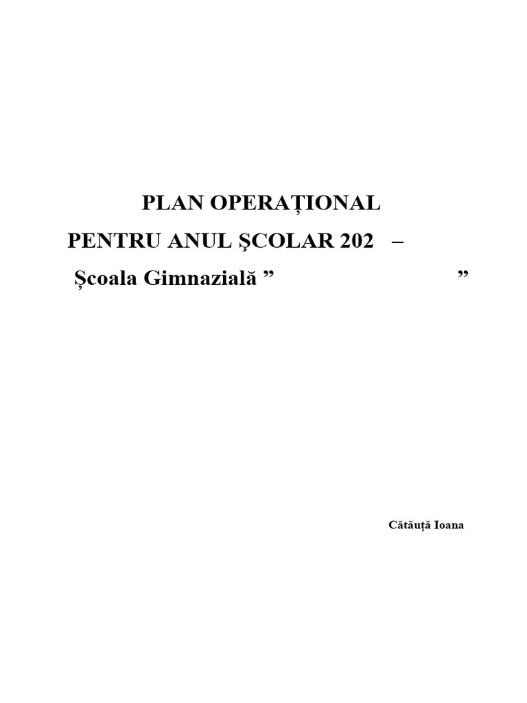 Plan Operational 2024 2025 | PDF | Career & Growth