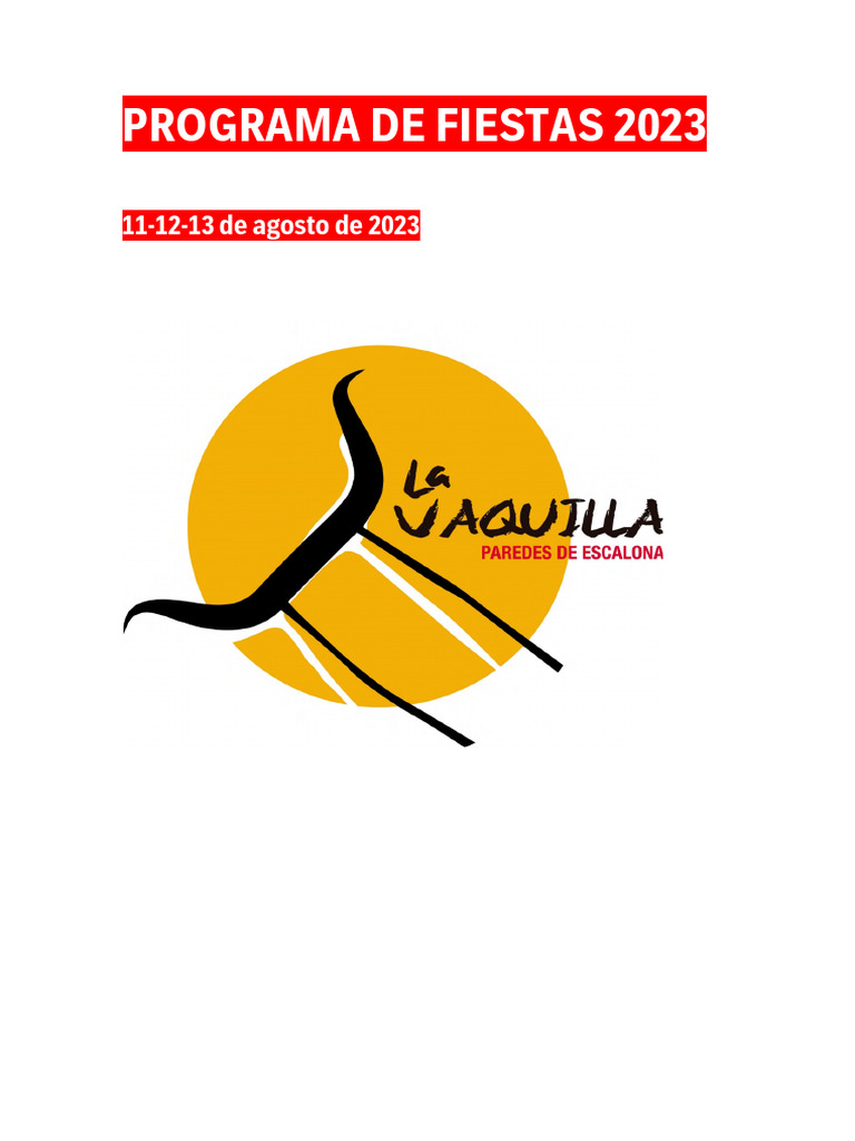 Programas Fiestas 2023-2 | PDF