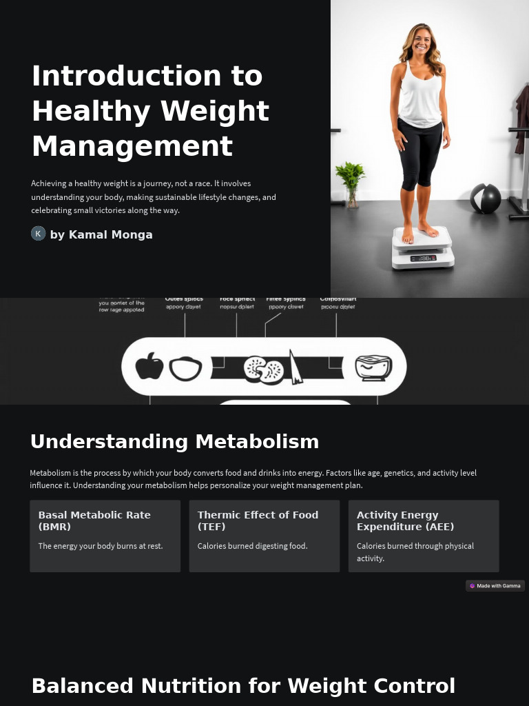 Introduction To Healthy Weight Management | PDF