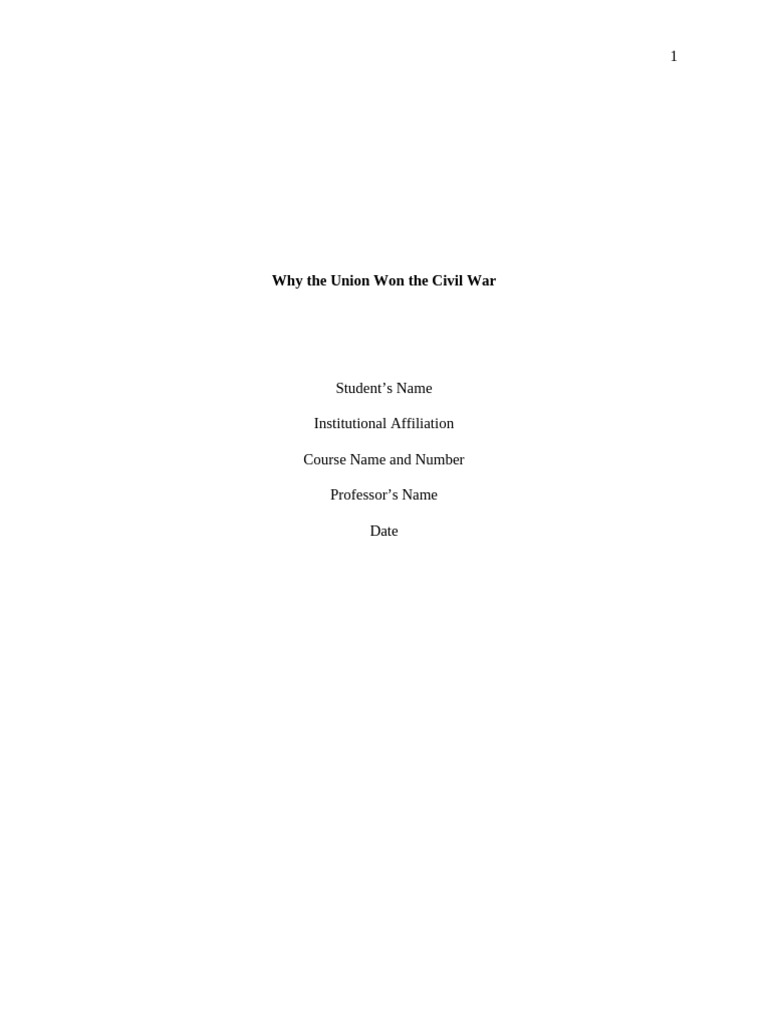Why The Union Won The Civil War | PDF