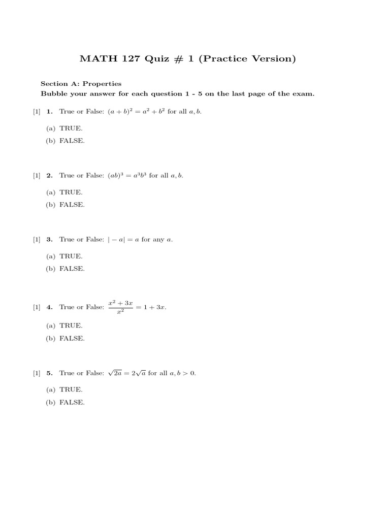 Practice Quiz 1 | PDF