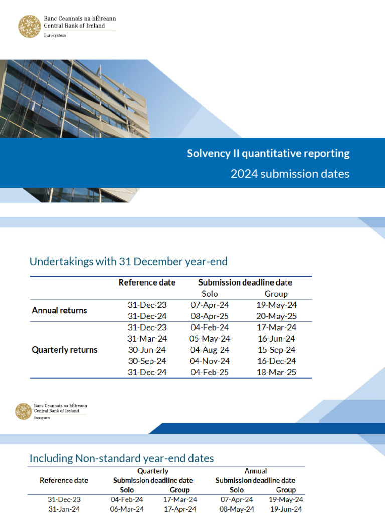 Solvency II Quantitative Reporting Dates | PDF