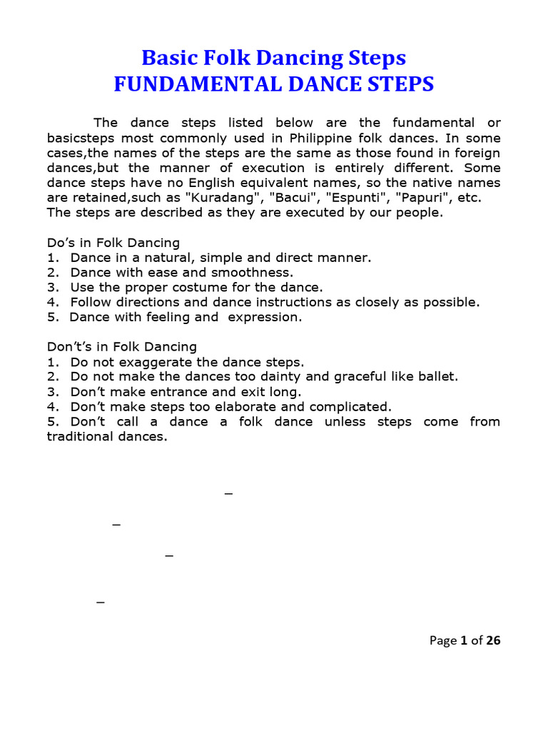 Basic Folk Dancing Steps2 | PDF | Foot | Art
