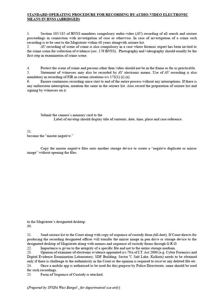 Standard Operating Procedure | PDF