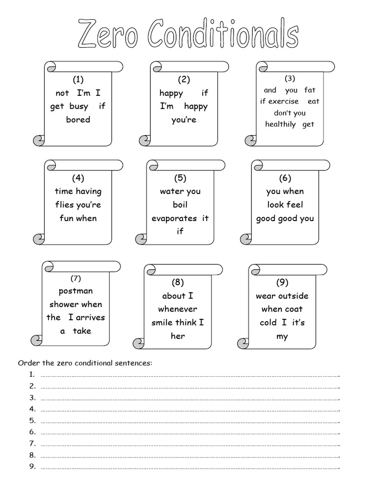 Order The Zero Conditional Sentences Fun Activities Games Grammar ...