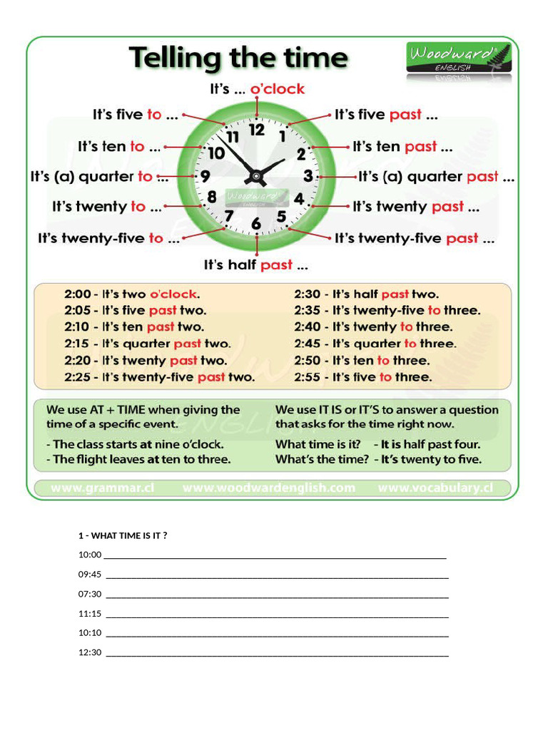 Telling The Time | PDF