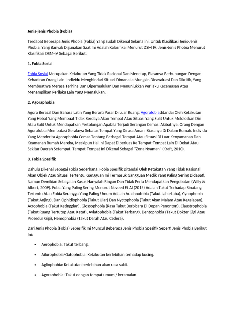 jenis jenis fobia | PDF