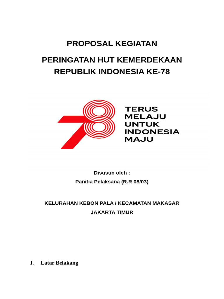 Proposal Lomba Hut-Ri Ke-78 | PDF