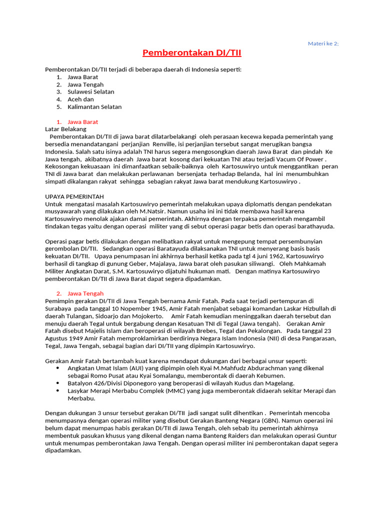 Pemberontakan DI TII | PDF