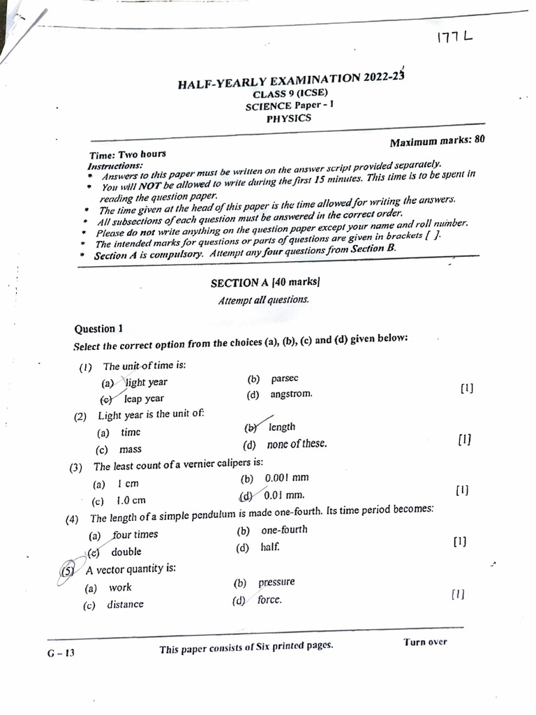 Class 9 Paper | PDF