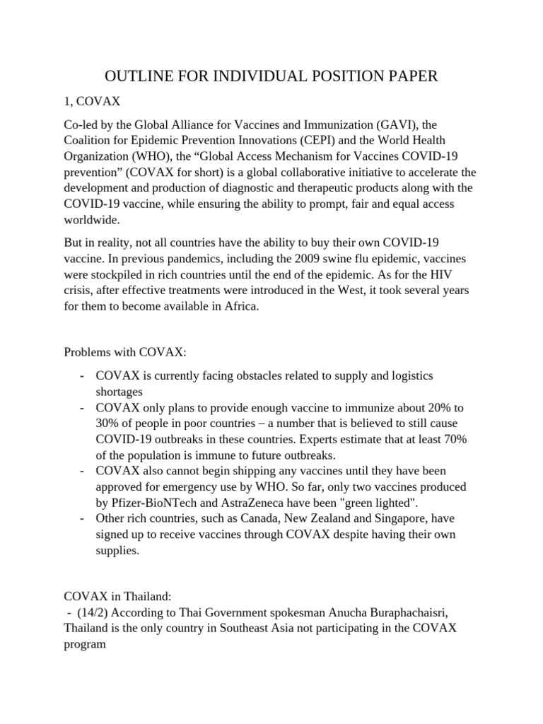 Outline For Individual Position Paper | PDF