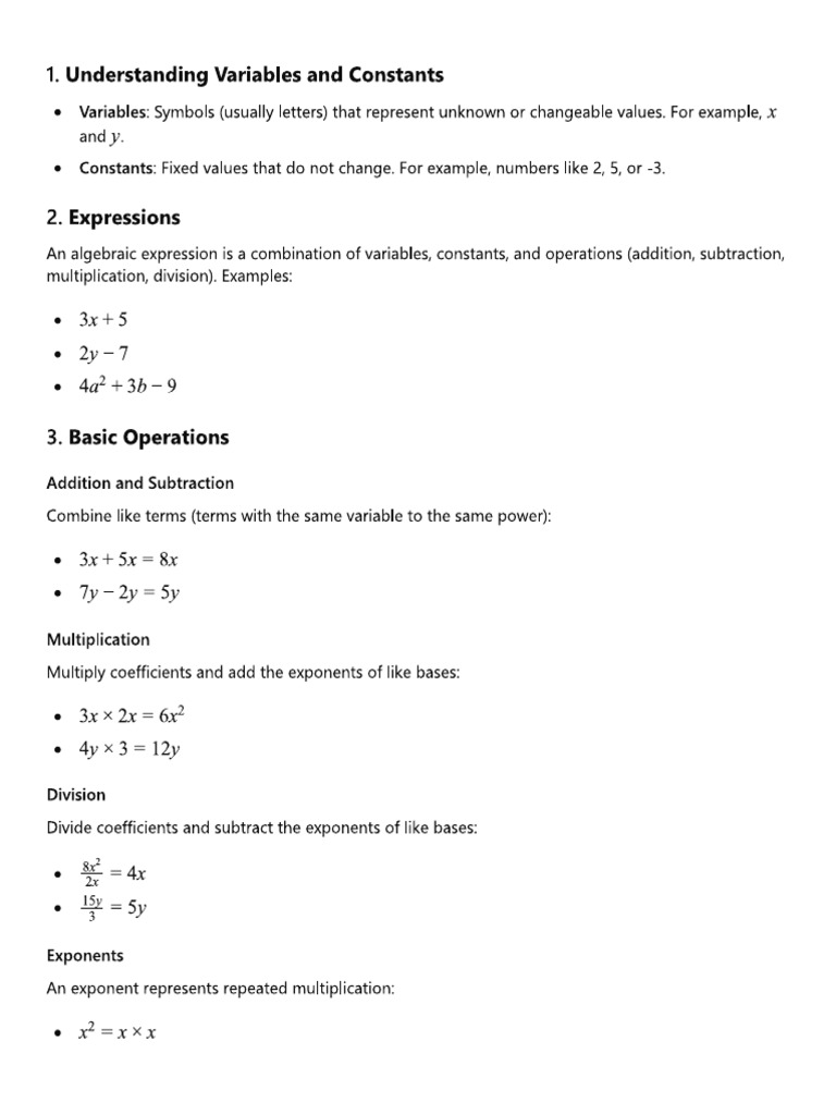 Basic Algebra | PDF