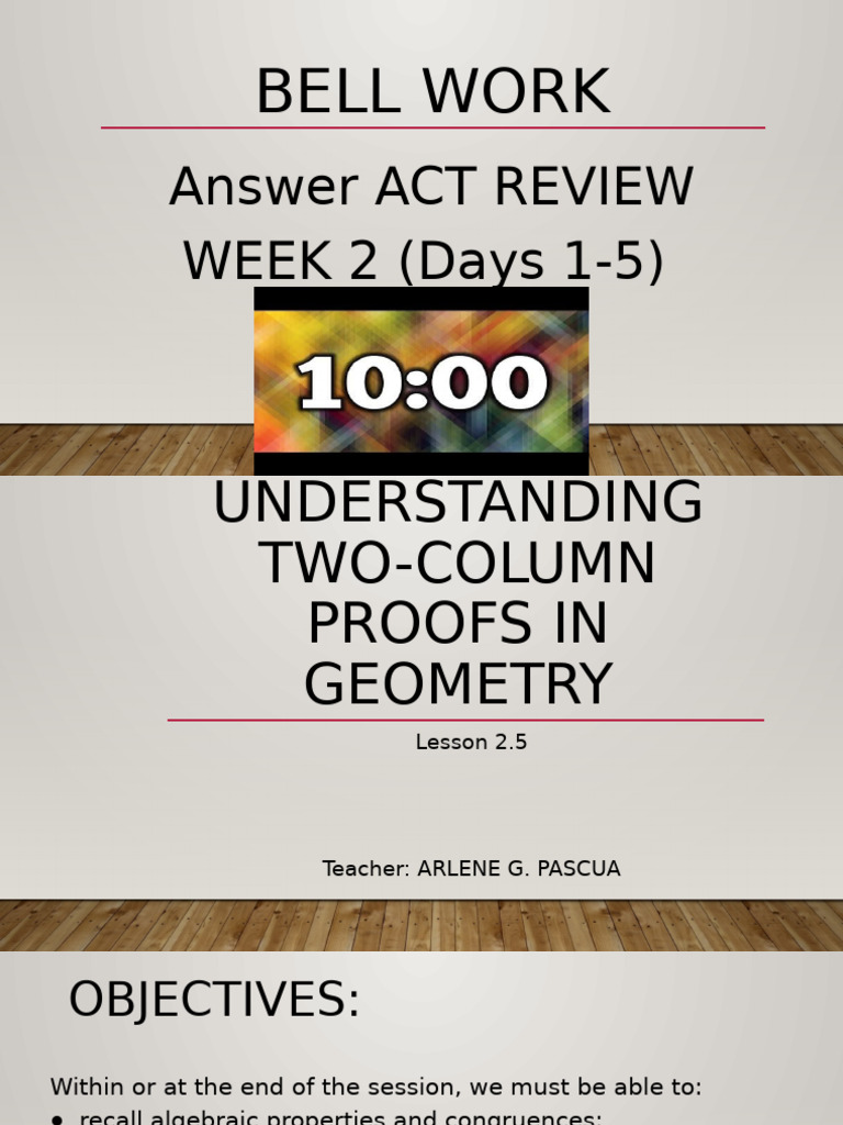 Lesson 3.5 Understanding The Two Column Form | PDF