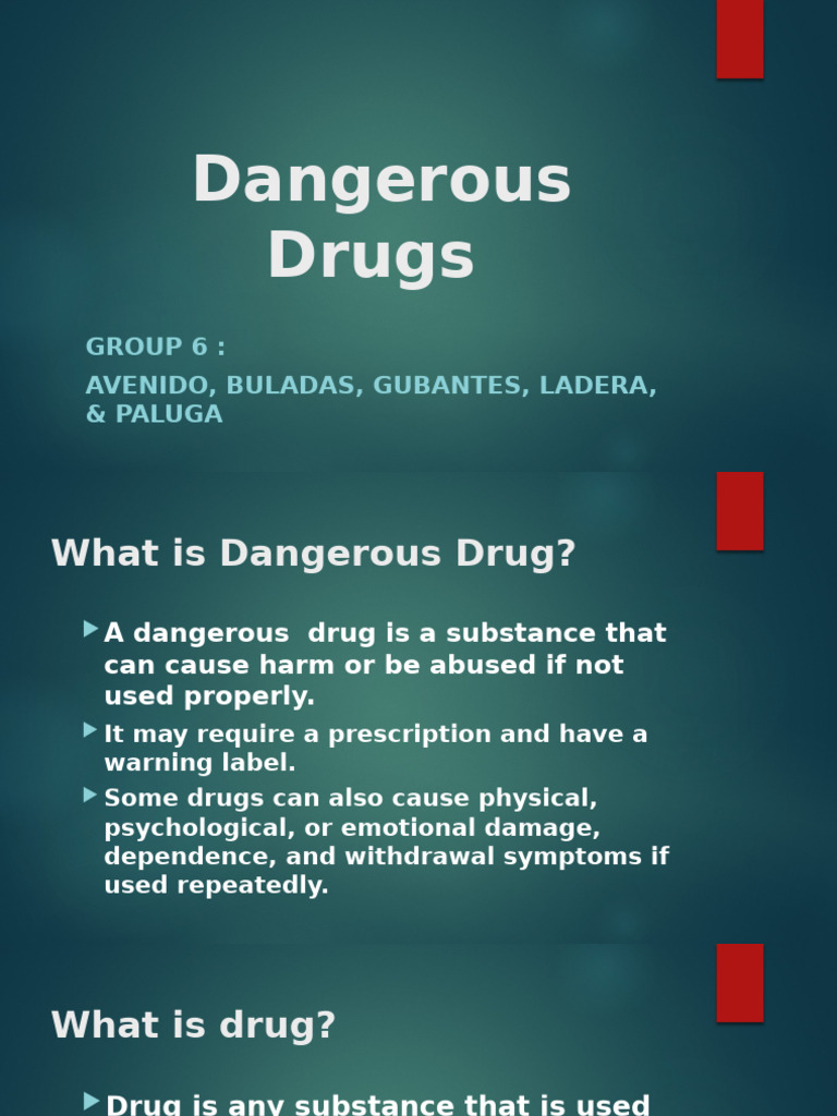 Dangerous Drugs Group 6 | PDF