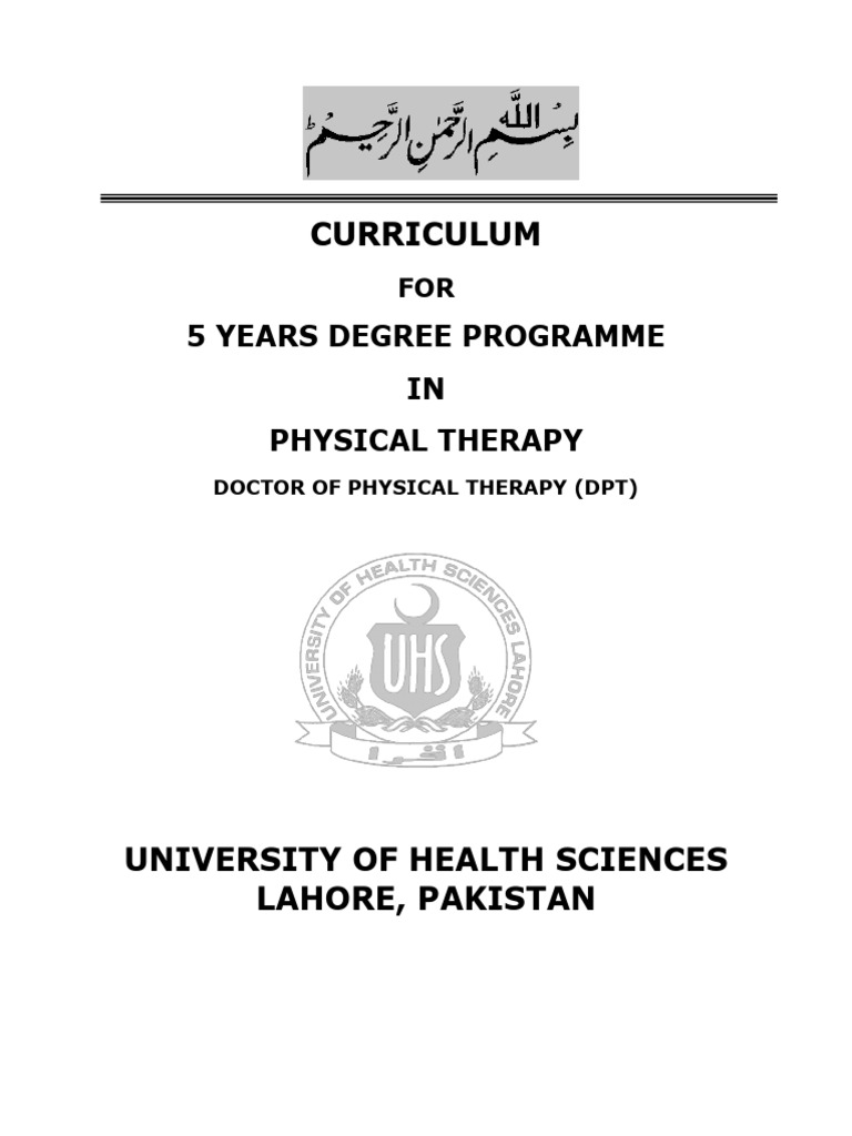 Revised Curriculum DPT-UHS (15!12!16) | PDF